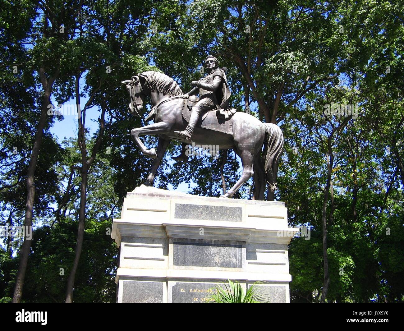 Equestrian statue of the Venezuelan independence hero Antonio Jose de ...