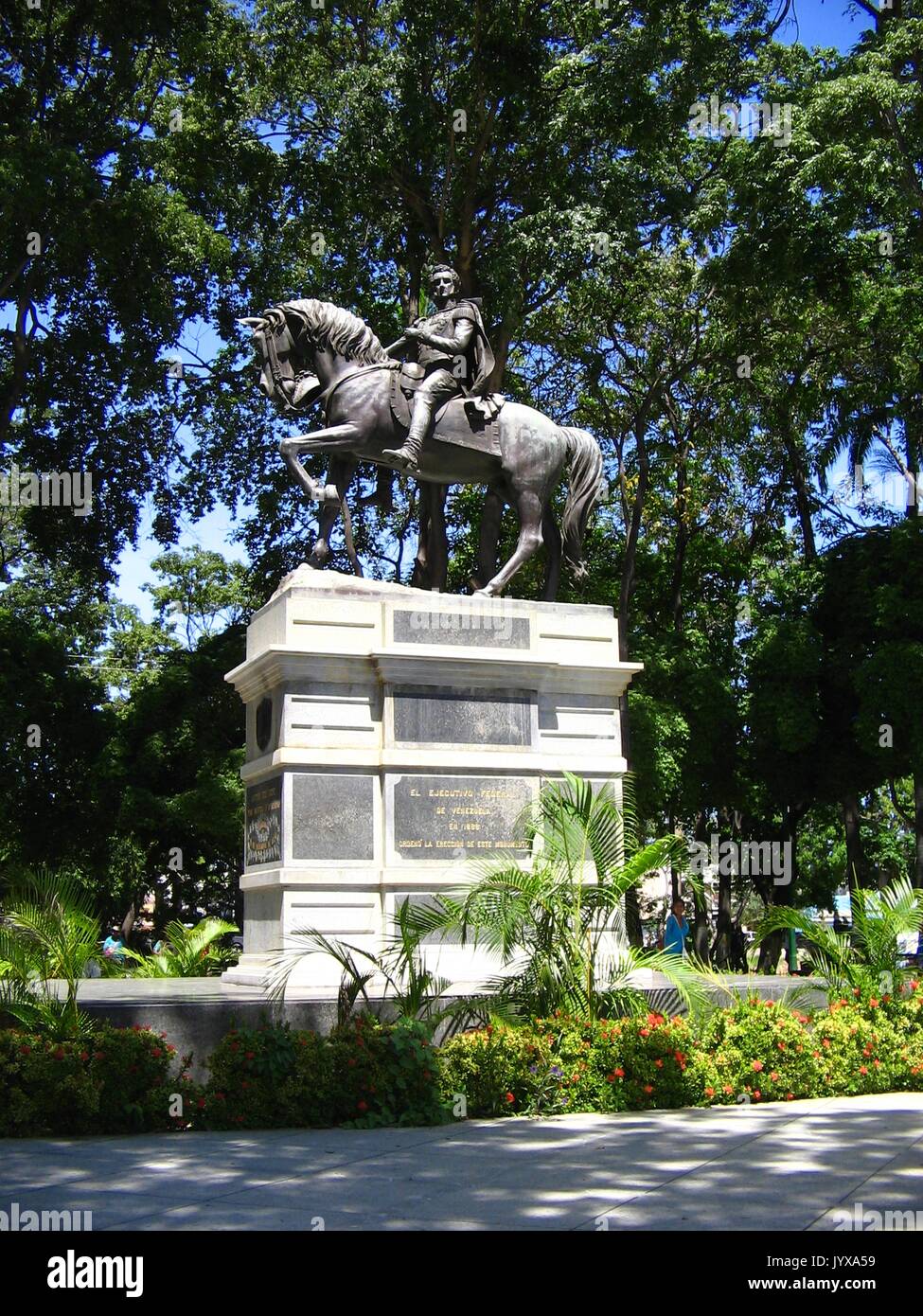 Equestrian statue of the Venezuelan independence hero Antonio Jose de ...