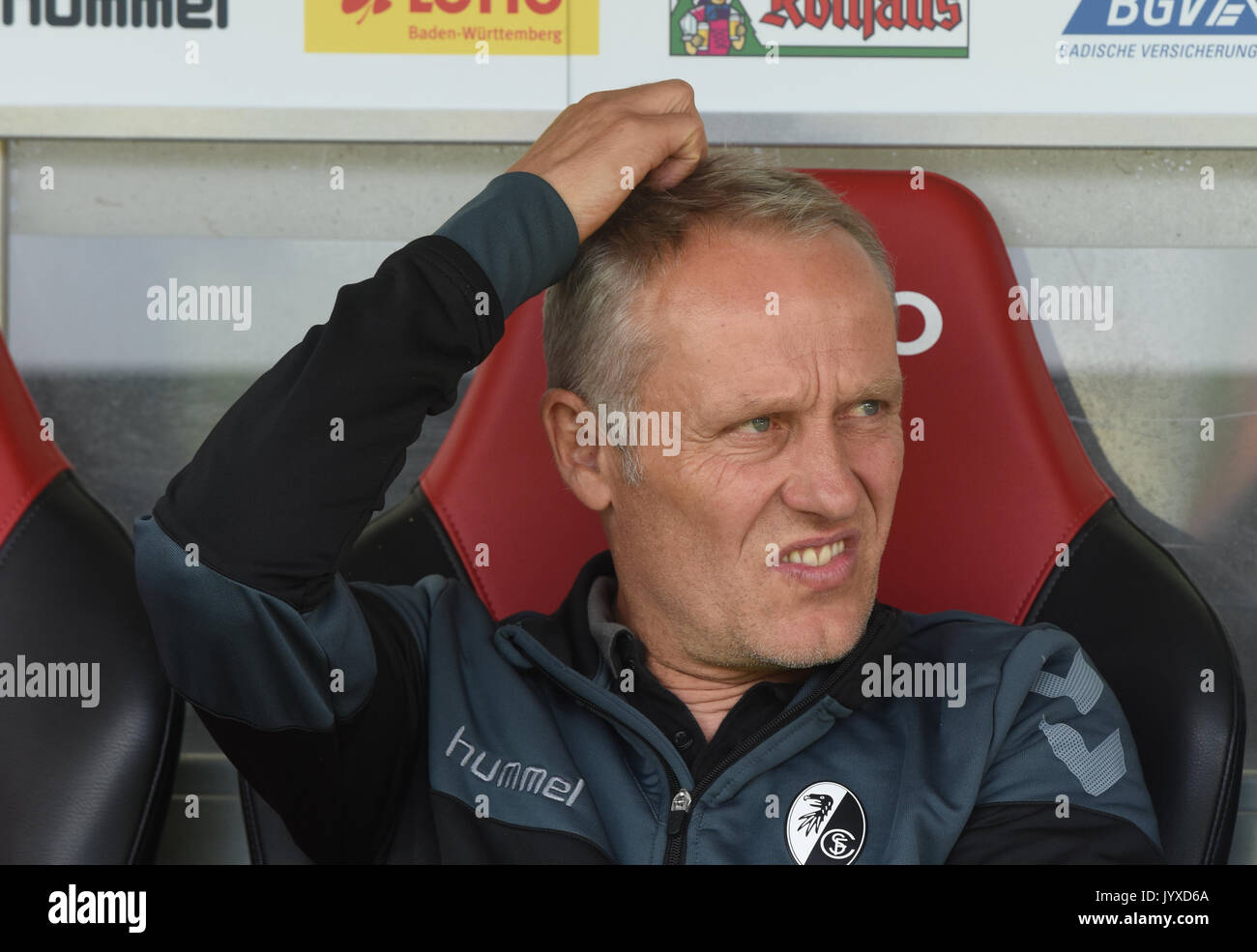 Freiburg, Germany. 20th Aug, 2017. Freiburg's manager Christian Streich ...