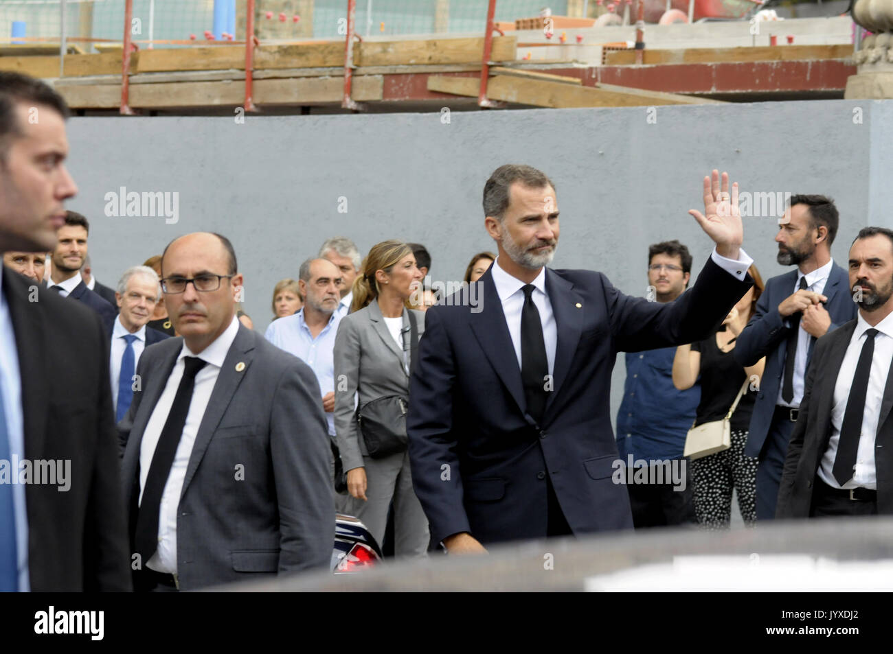 Barcelona, Spain. 20th Aug 2017. King Felipe VI and Queen Letizia ...