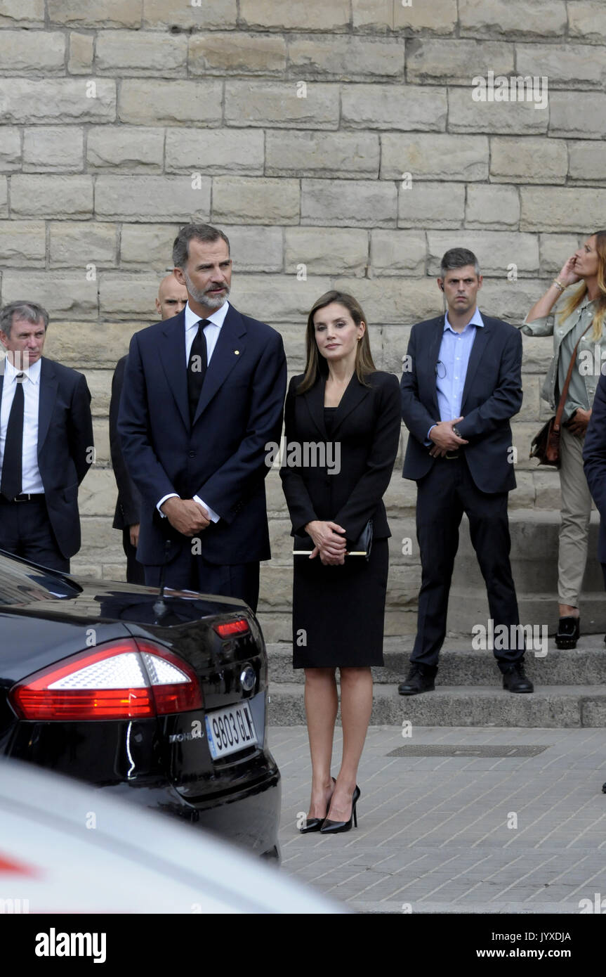 Barcelona, Spain. 20th Aug 2017. King Felipe VI and Queen Letizia ...