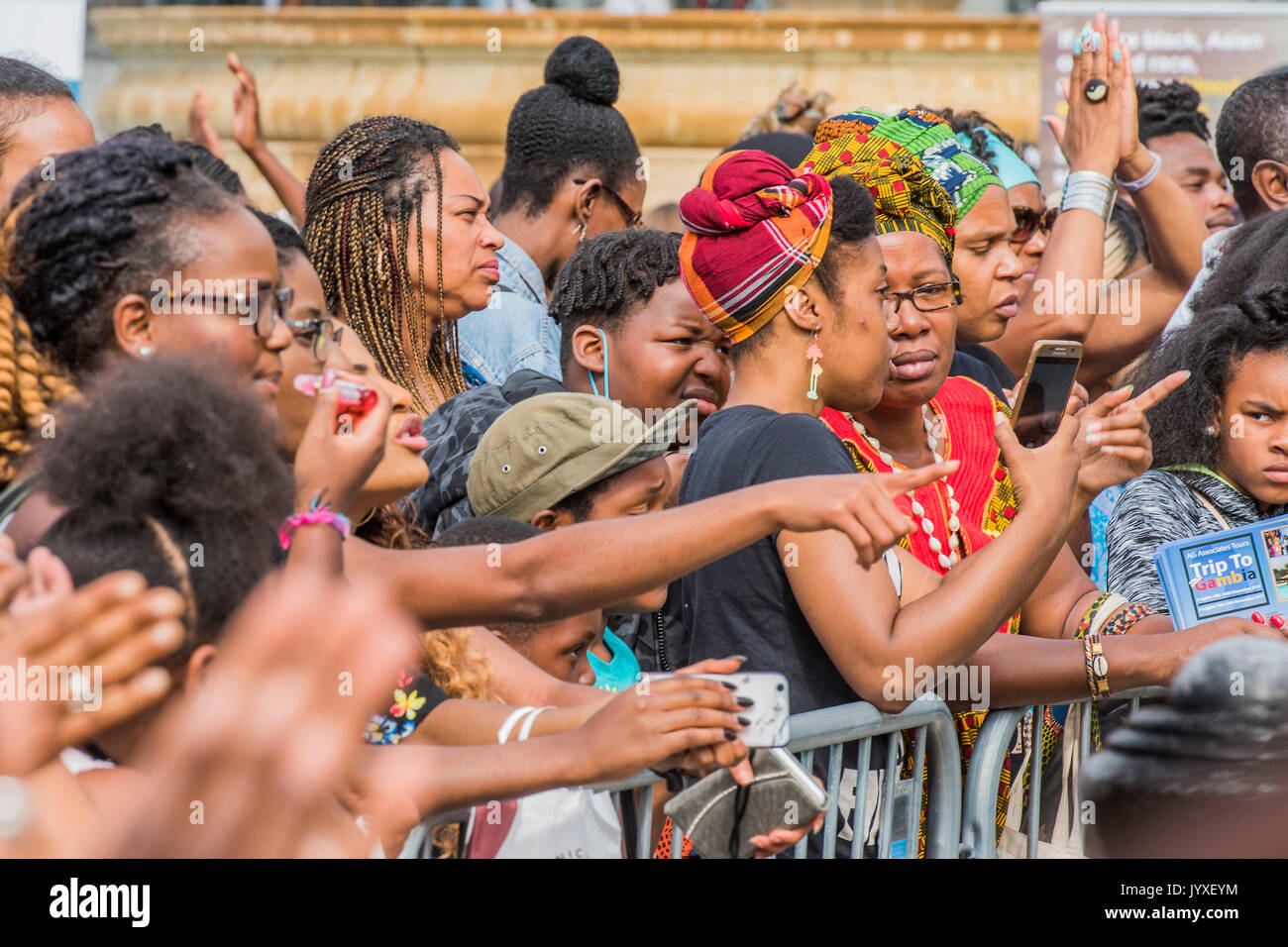 London, UK. 20th Aug, 2017. The crowd is multi ethnic but predominantly ...