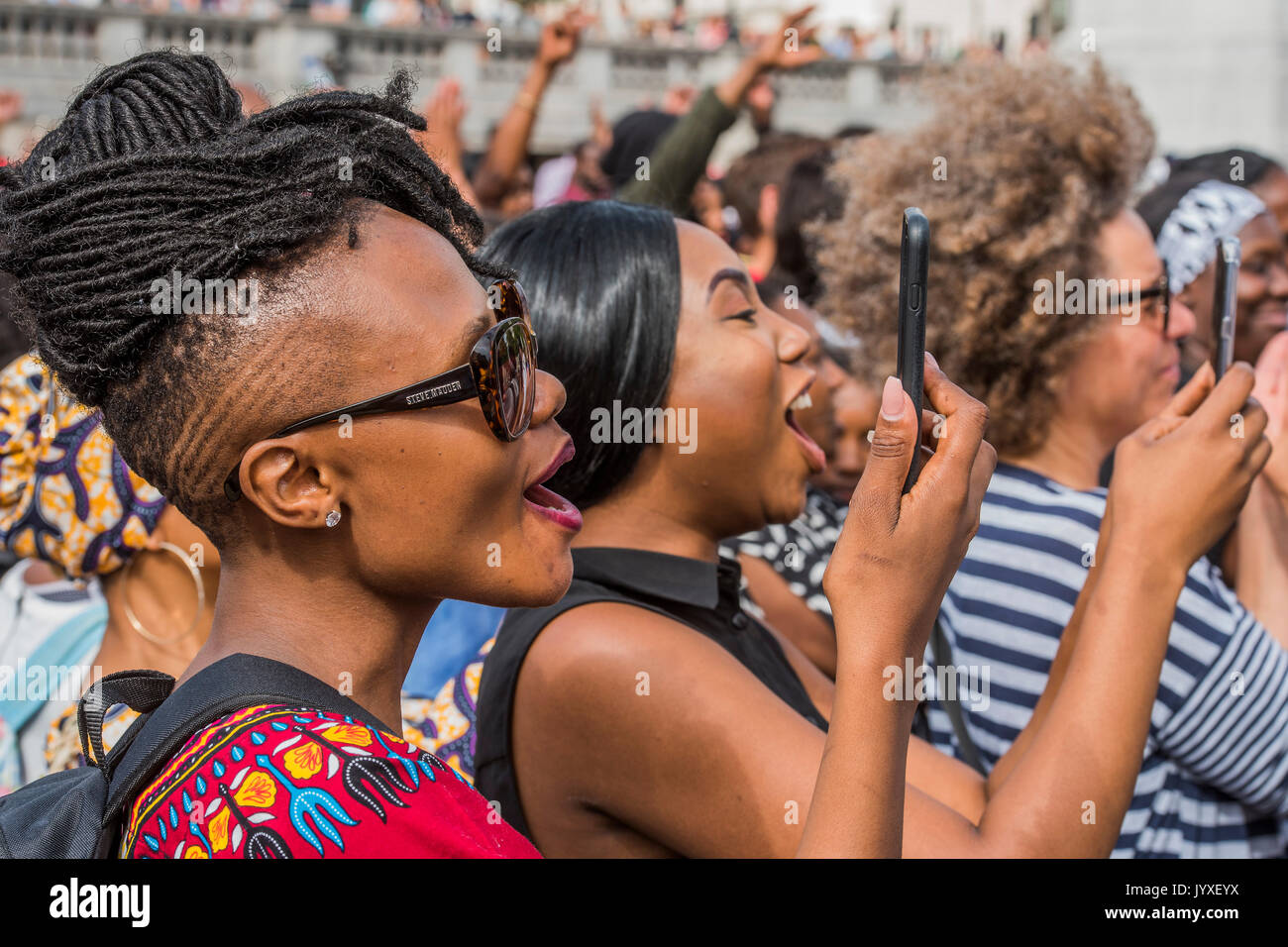 London, UK. 20th Aug, 2017. The crowd is multi ethnic but predominantly ...