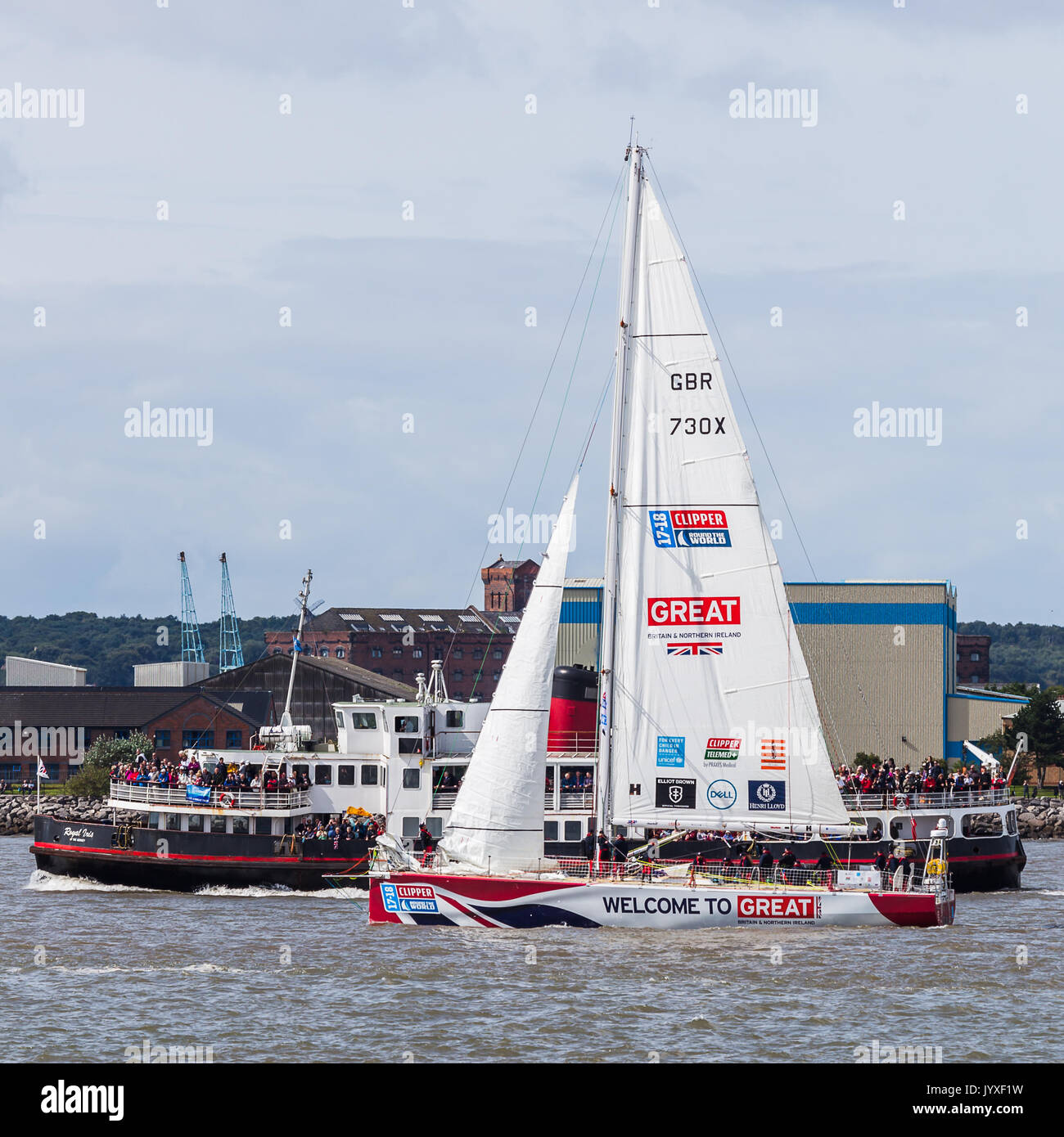 Liverpool, UK. 20th Aug, 2017. The Love Great Britain Clipper boat next ...