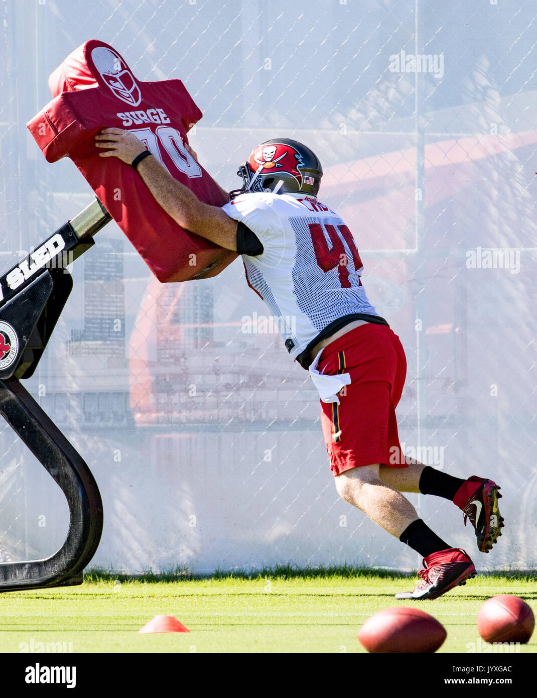 August 19, 2017 - Tampa Bay Buccaneers tight end Alan Cross (45) during ...