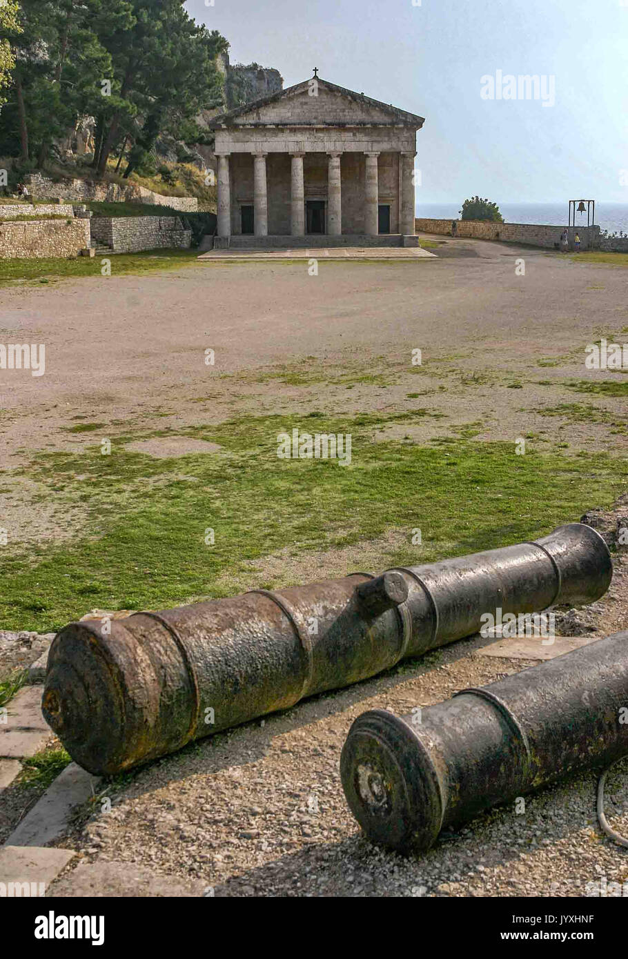 Corfu, Greece. 10th Oct, 2004. Medieval cannon lie rusting on the ...