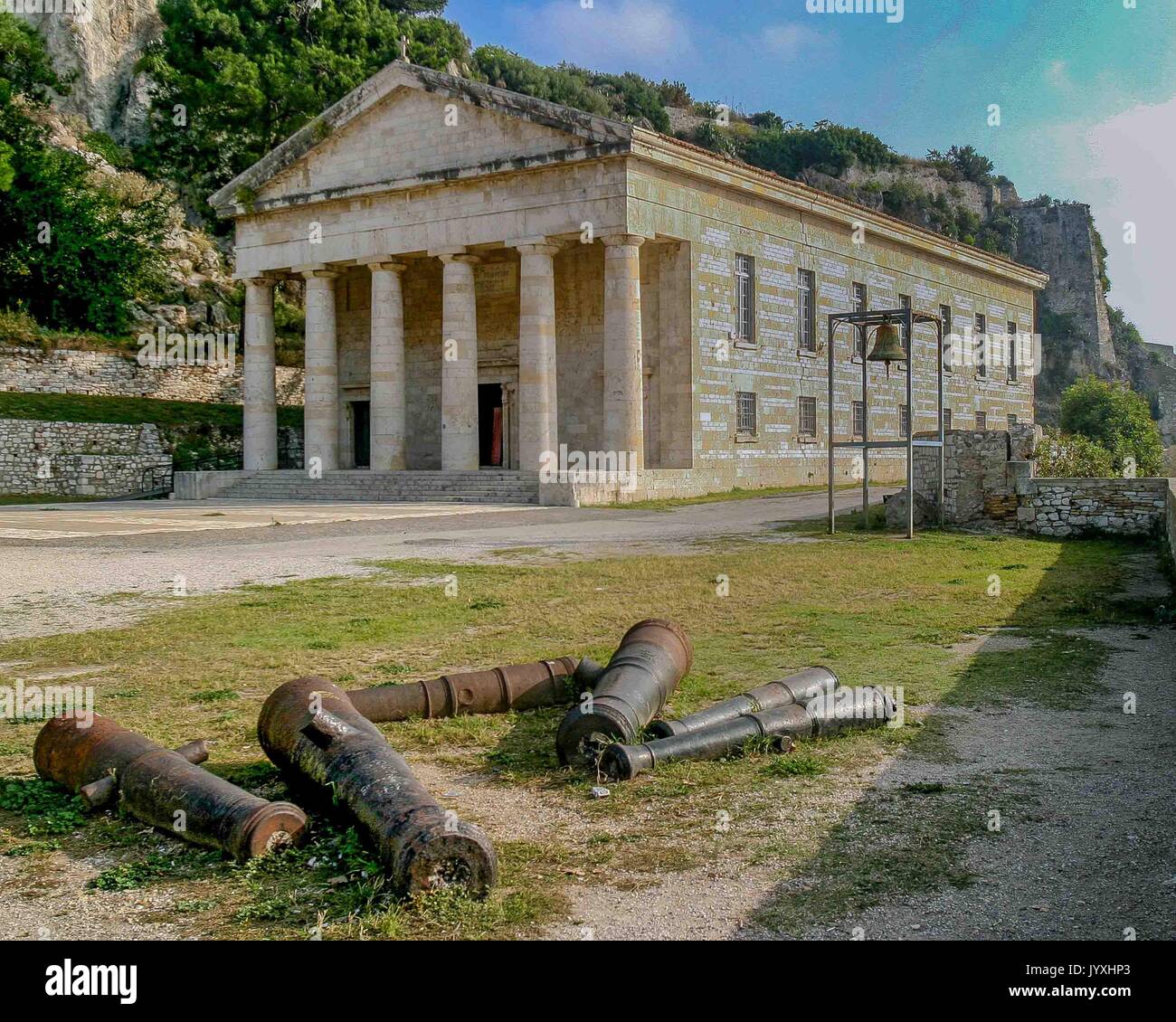 Corfu, Greece. 10th Oct, 2004. Medieval cannon lie rusting on the ...