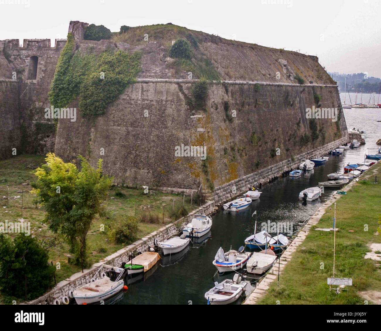 Corfu, Greece. 10th Oct, 2004. The contrafossa, a sea channel moat that ...