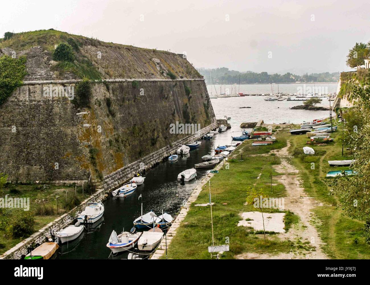 Corfu, Greece. 10th Oct, 2004. The contrafossa, a sea channel moat that ...
