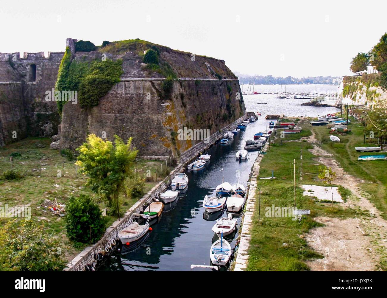 Corfu, Greece. 10th Oct, 2004. The contrafossa, a sea channel moat that ...