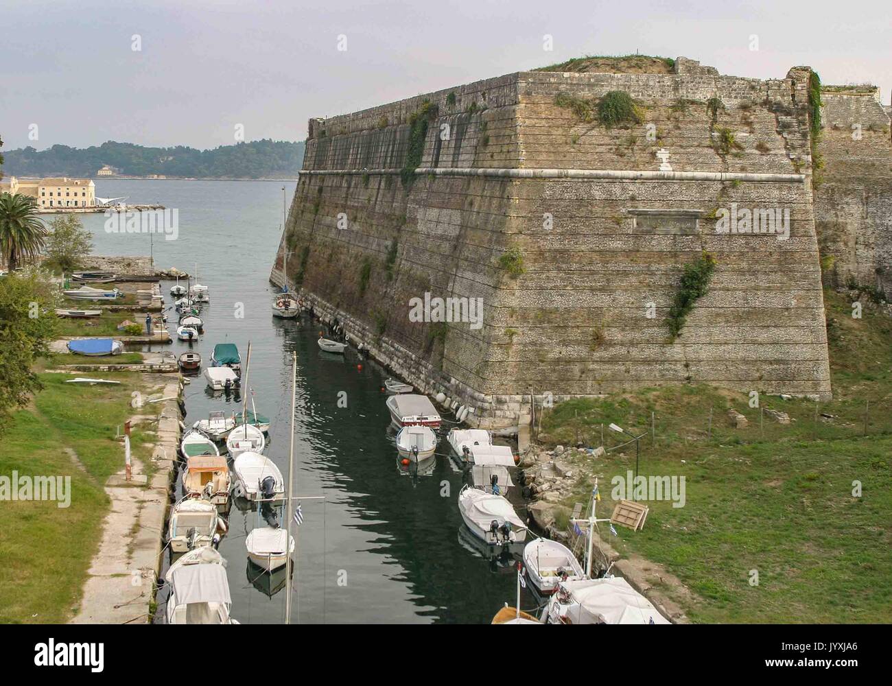 Corfu, Greece. 10th Oct, 2004. The contrafossa, a sea channel moat that ...