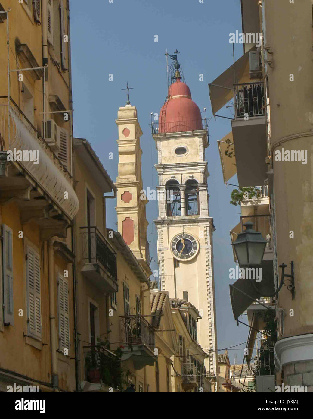 Corfu, Greece. 10th Oct, 2004. Rising above the Old Town of Corfu is ...