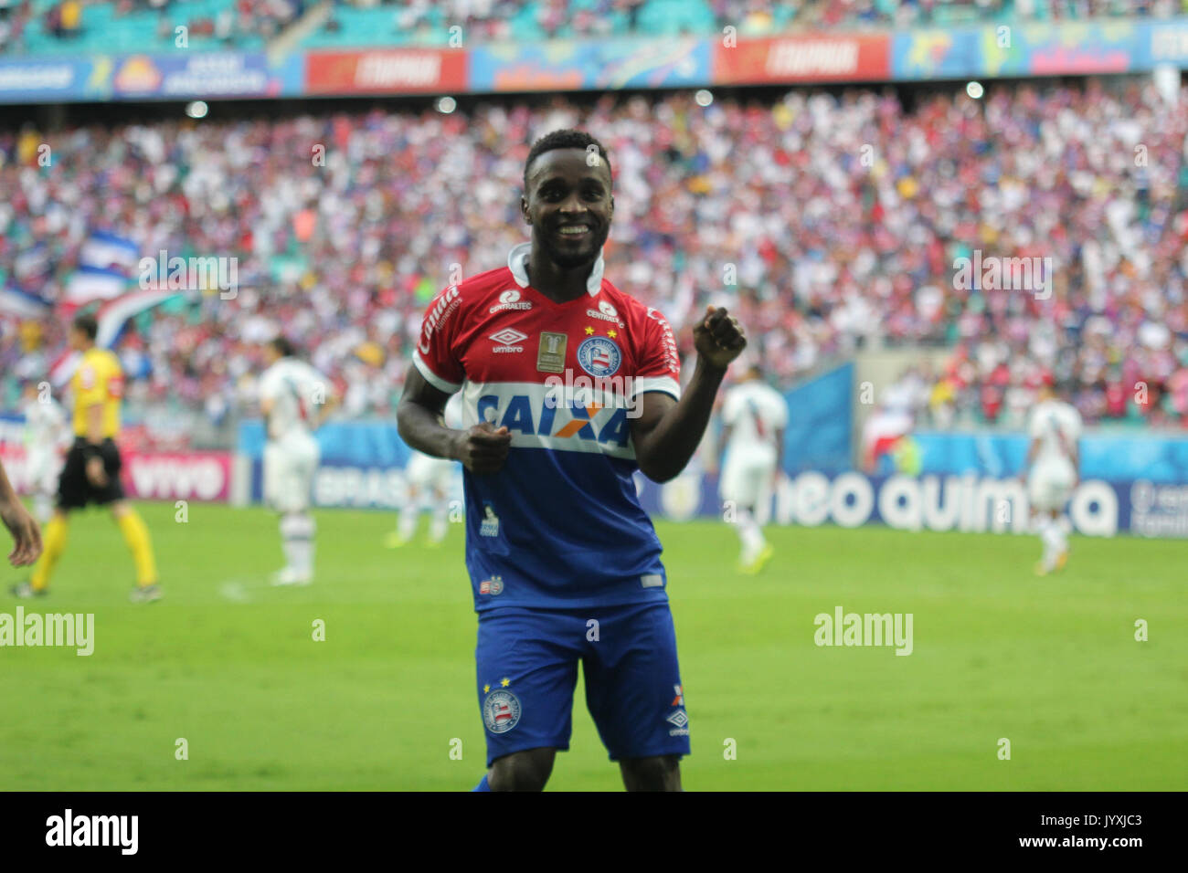 Salvador, Brazil. 20th Aug, 2017. Mendoza player from Bahia celebrating ...