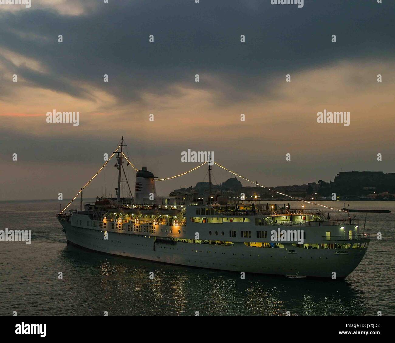 Corfu, Greece. 10th Oct, 2004. Illuminated in the early morning light ...