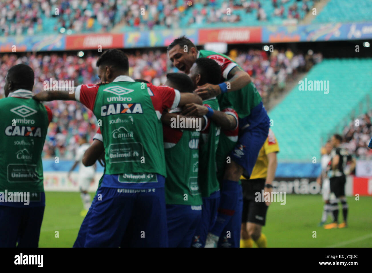 Salvador, Brazil. 20th Aug, 2017. Mendoza player from Bahia celebrating ...