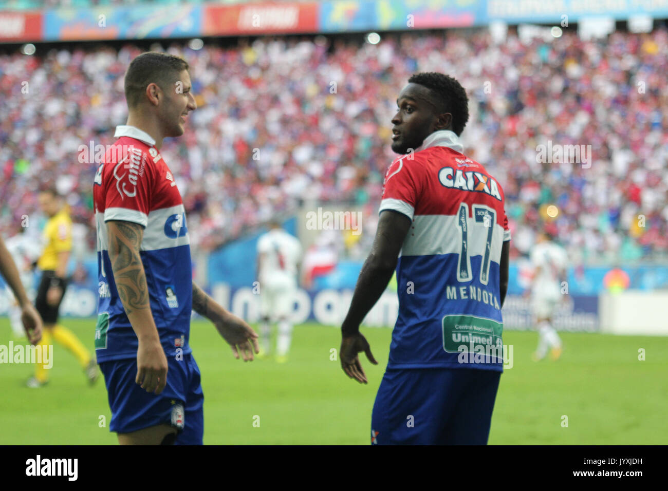 Salvador, Brazil. 20th Aug, 2017. Mendoza player from Bahia celebrating ...