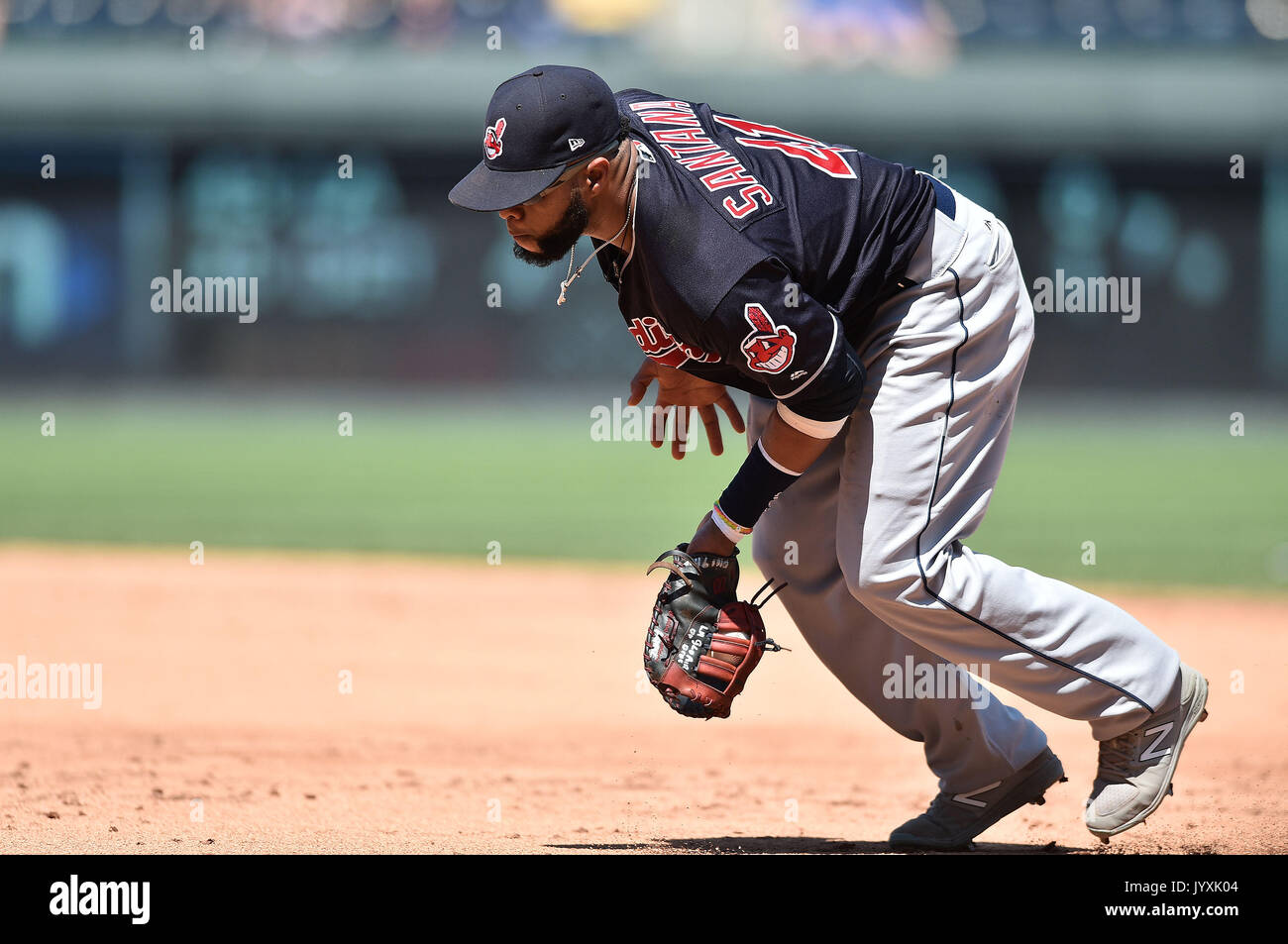 Kansas City, USA. 20th Aug, 2017. Cleveland Indians first baseman ...