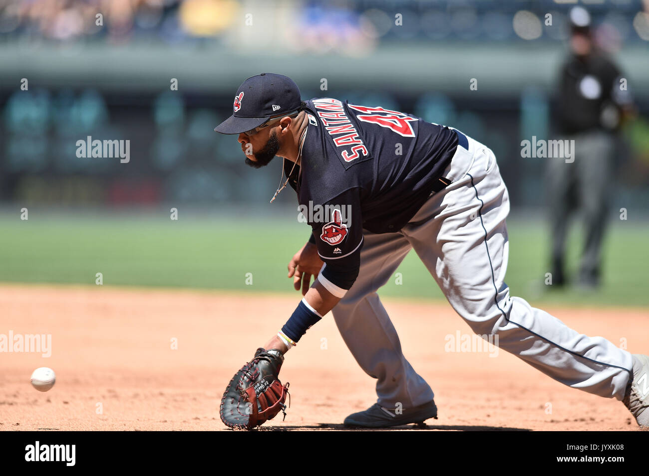 Kansas City, USA. 20th Aug, 2017. Cleveland Indians first baseman ...