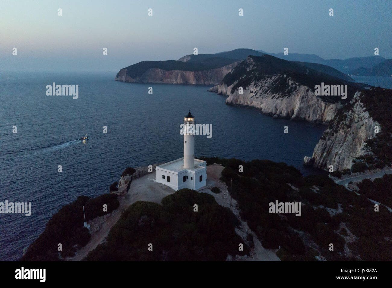 Lefkada Island. 19th Aug, 2017. A lighthouse is seen on the south side ...