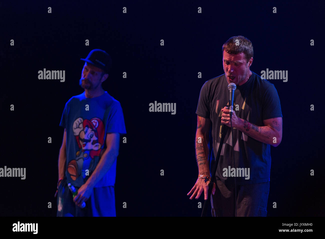 Singer Jason Williamson with producer Andrew Fearn from SLEAFORD MODS ...