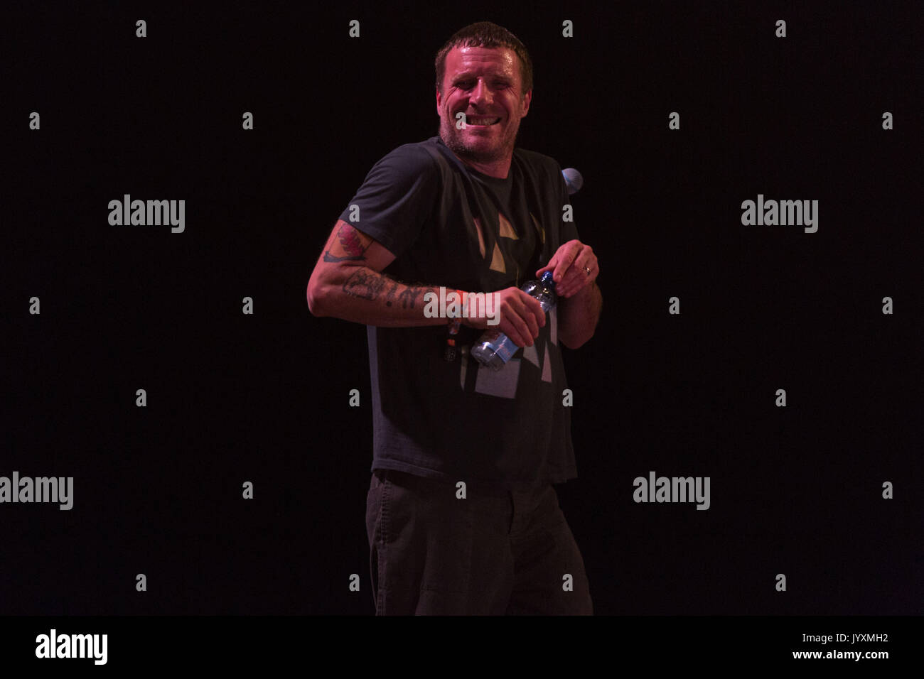 Jason Williamson from SLEAFORD MODS playing on the Far Out Tent stage ...