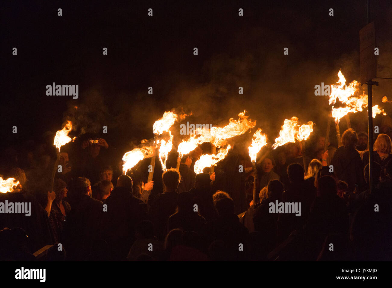 CEREMONY, PARADE OF TORCHES, GREEN MAN FESTIVAL: Ceremonial torches ...