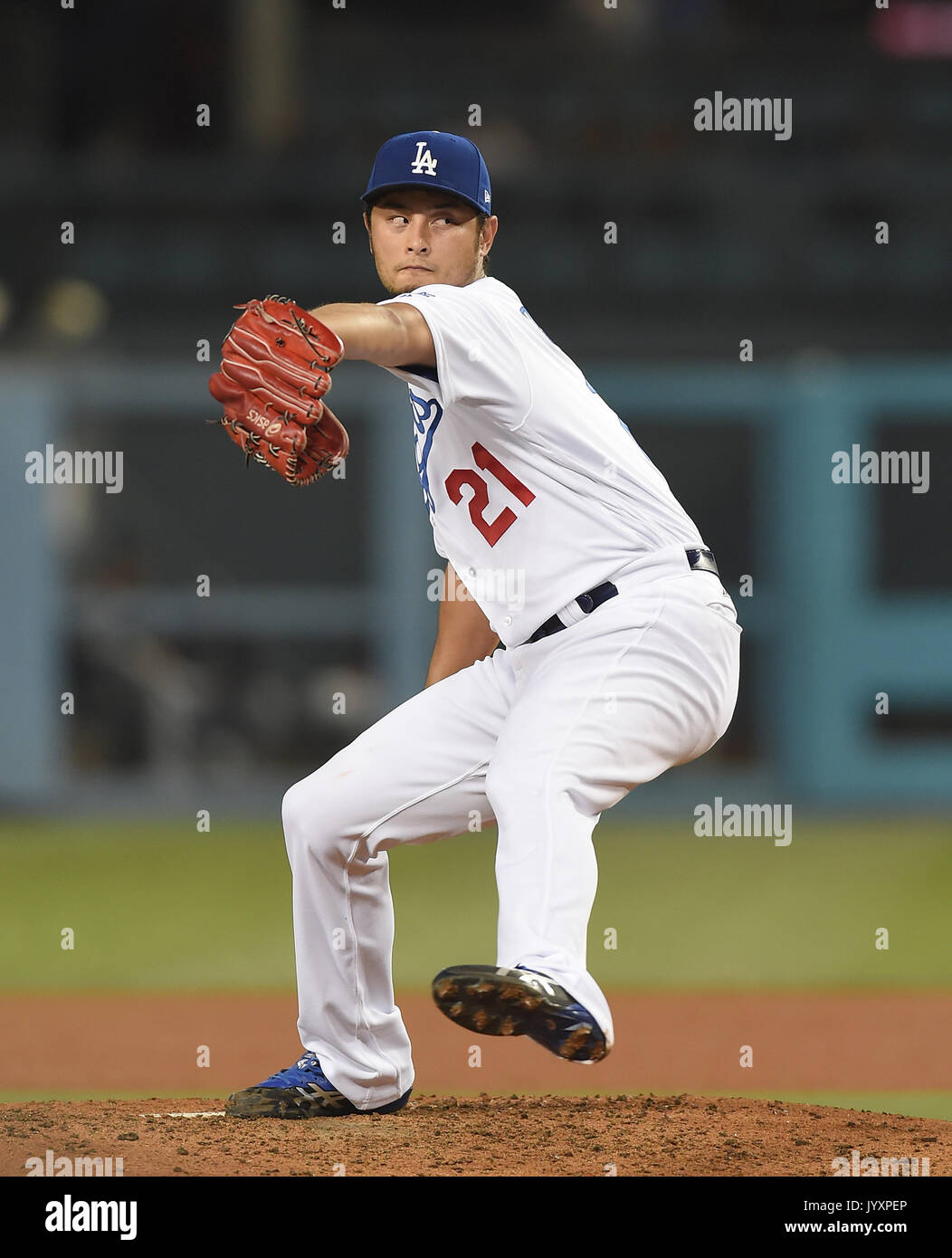 Los Angeles, California, USA. 16th Aug, 2017. Yu Darvish (Dodgers) MLB ...
