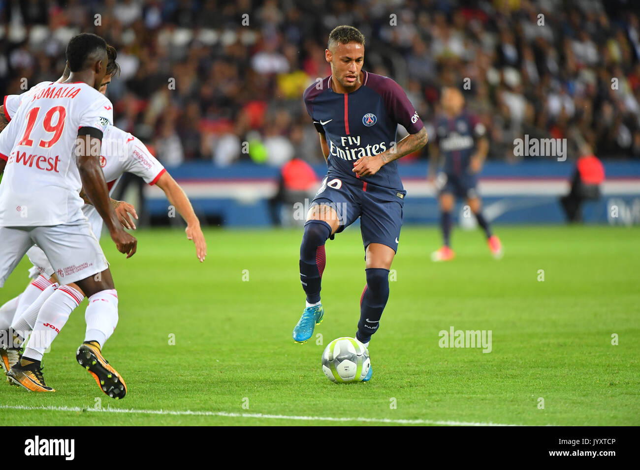 Paris, France. 20th Aug, 2017. Neymar Jr of Paris Saint-Germain during ...