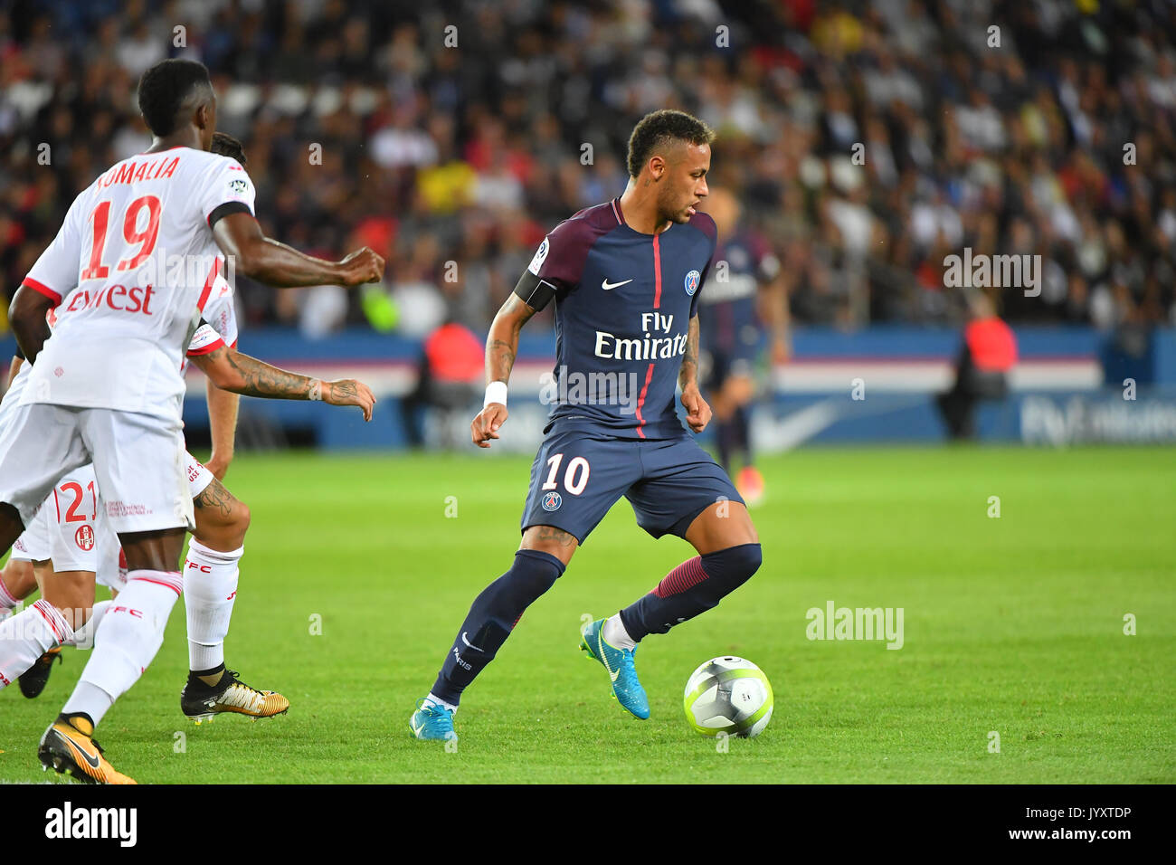 Paris, France. 20th Aug, 2017. Neymar Jr of Paris Saint-Germain during ...