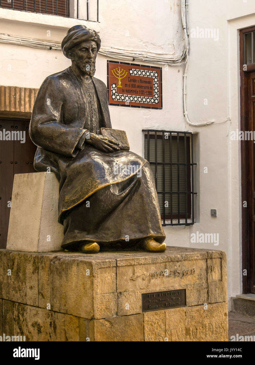 CORDOBA, SPAIN - MARCH 12, 2016: Statue of Jewish philosopher Ben ...