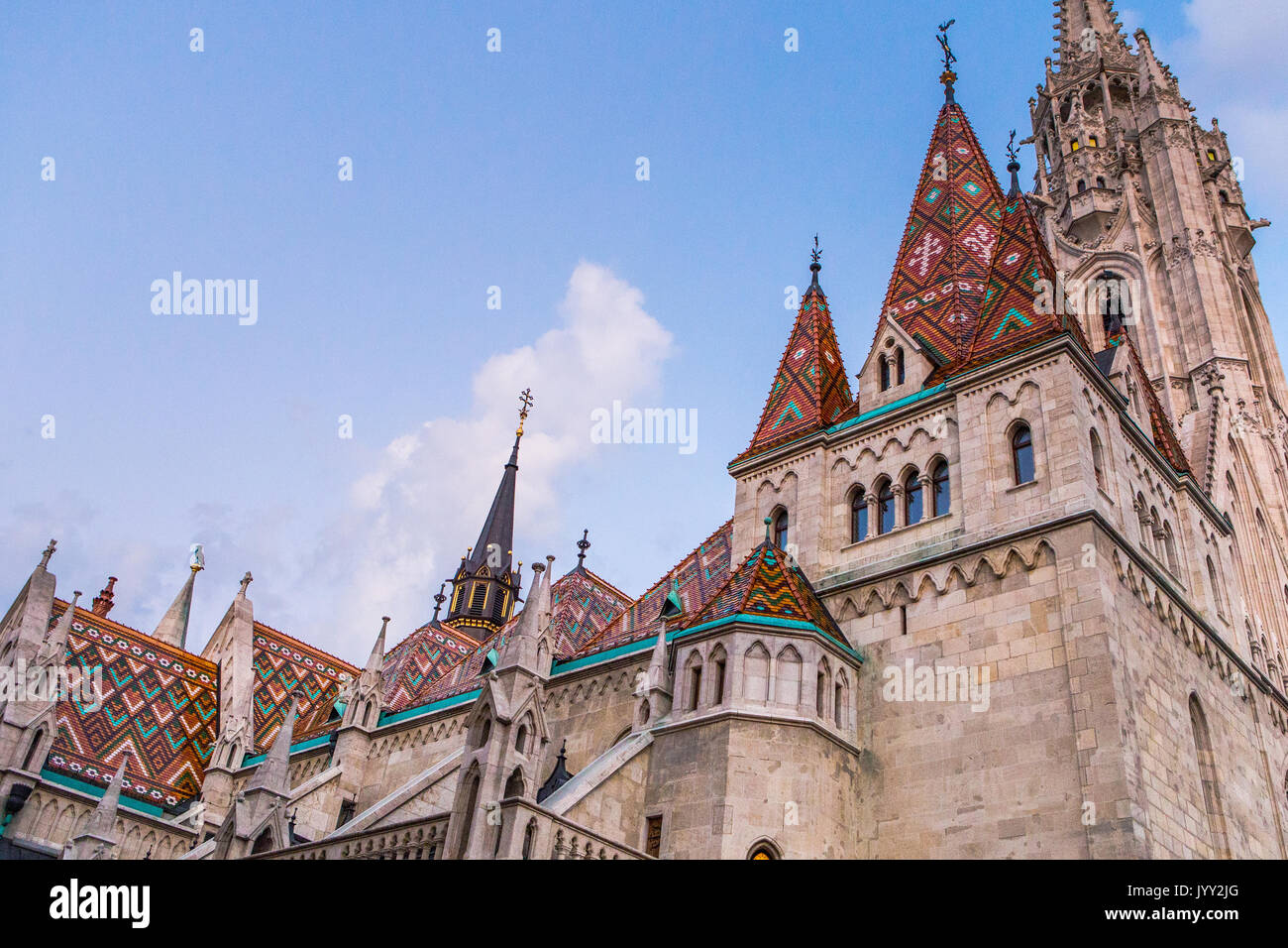 mosaic roof tiles of Matthias Church Stock Photo - Alamy