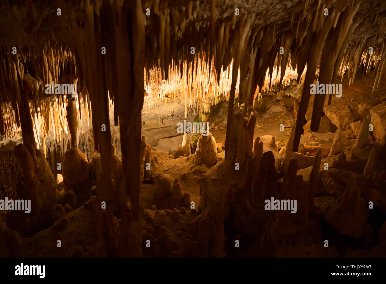 Famous cave "Cuevas del Drach" (Dragon cave) on spanish island Mallorca ...