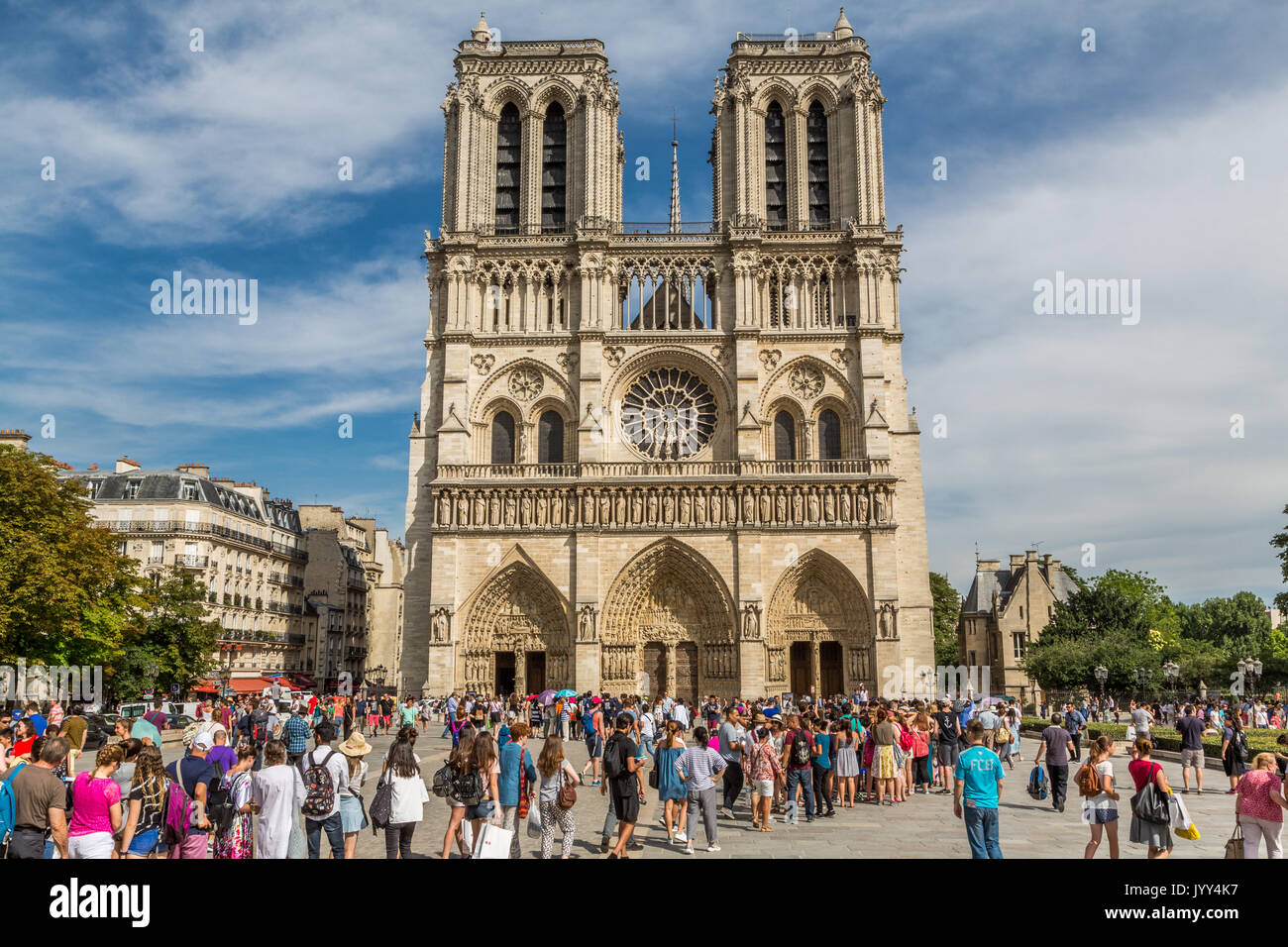Cathedral Notre Dame Paris France, front elevation Stock Photo - Alamy