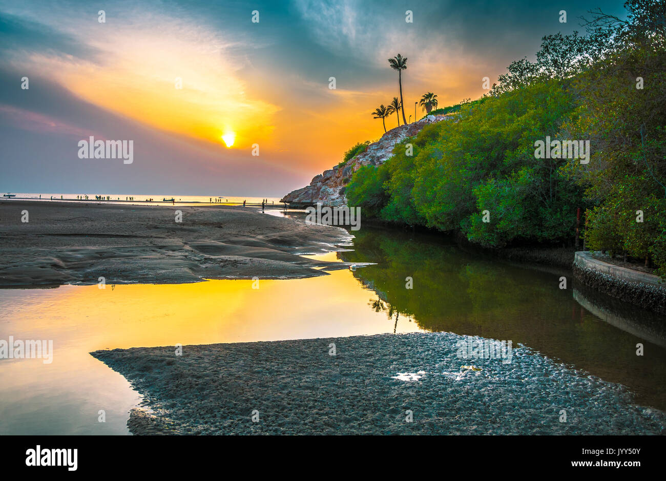 Sunset Muscat Corniche Oman Stock Photos & Sunset Muscat Corniche Oman ...