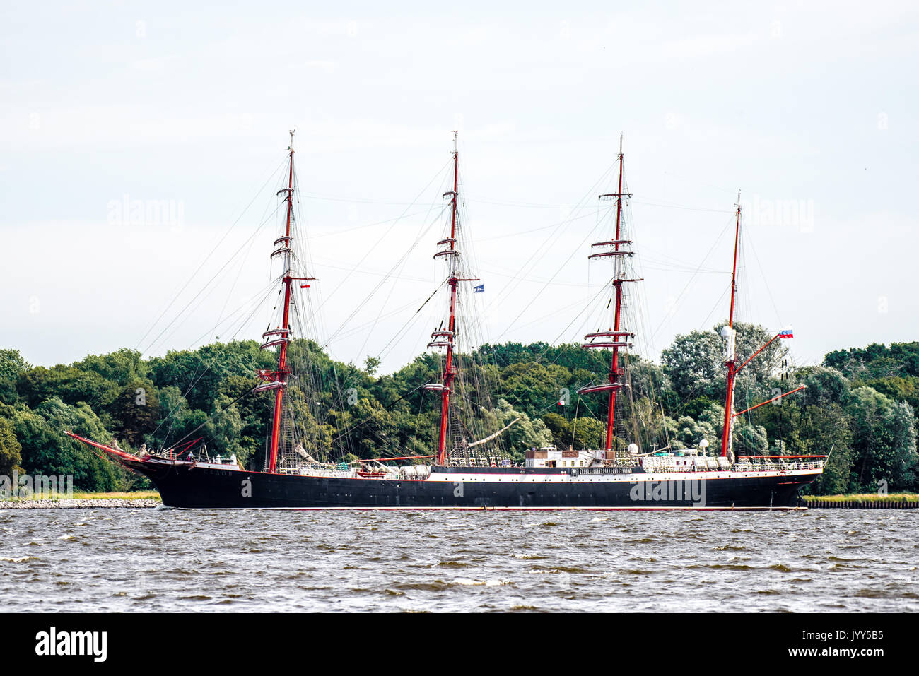 Sailing ship Sedov sails to the full sea after final of Tall Ships ...