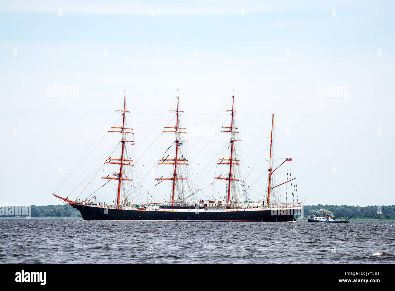 Sailing ship Sedov sails to the full sea after final of Tall Ships ...