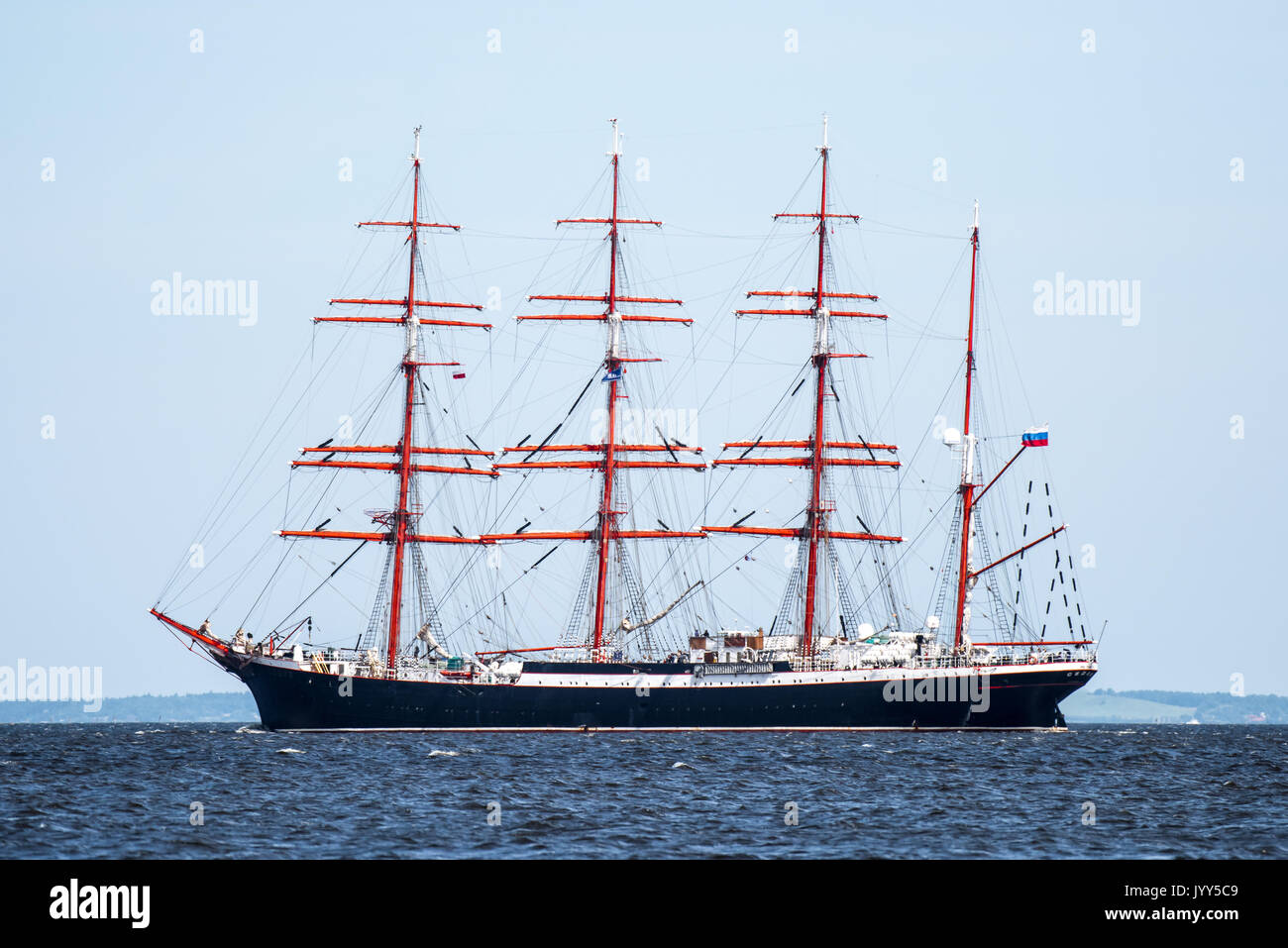 Sailing ship Sedov sails to the full sea after final of Tall Ships ...