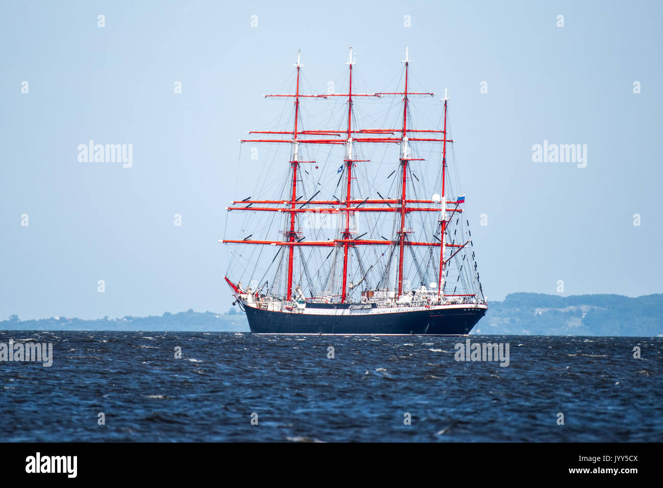 Sailing ship Sedov sails to the full sea after final of Tall Ships ...