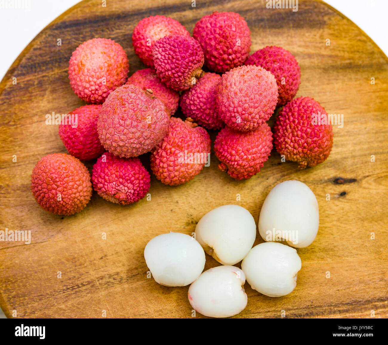 Lychee fruit, lychee or Chinese or Chinese plum. Lychees tropical Stock ...