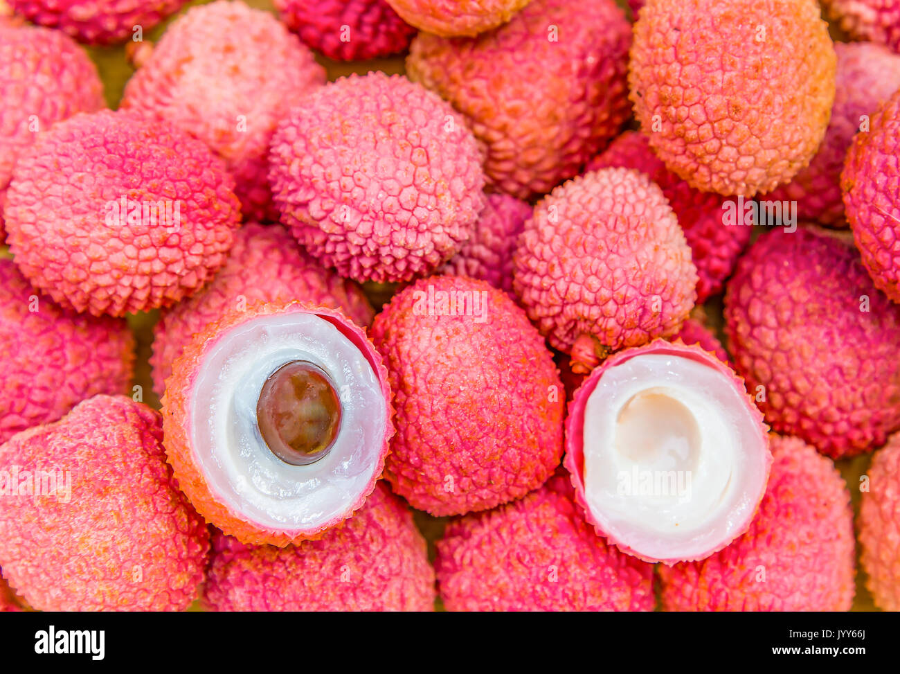Lychee fruit, lychee or Chinese or Chinese plum. Lychees tropical Stock ...