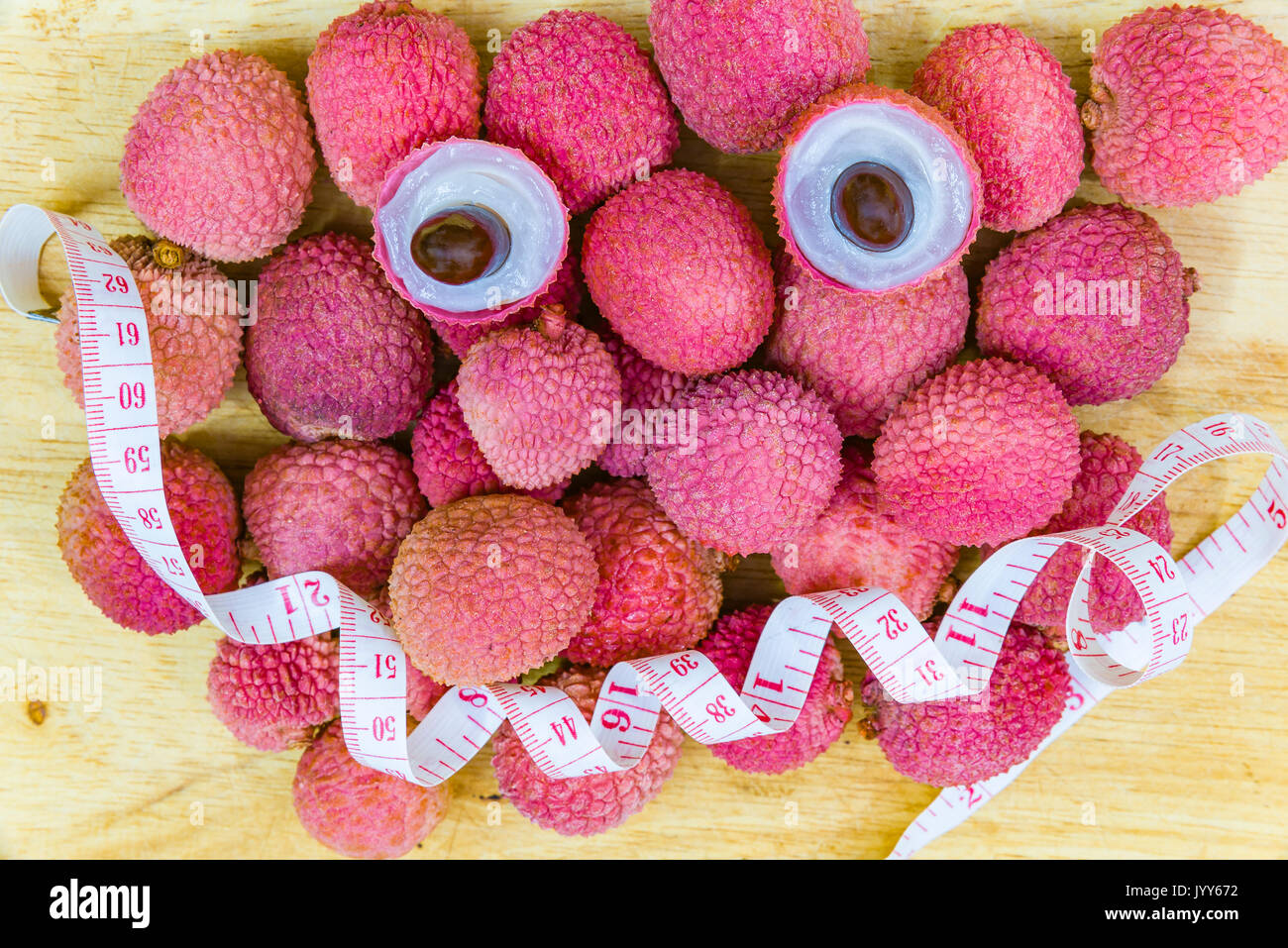 Lychee fruit, lychee or Chinese or Chinese plum. Lychees tropical Stock ...