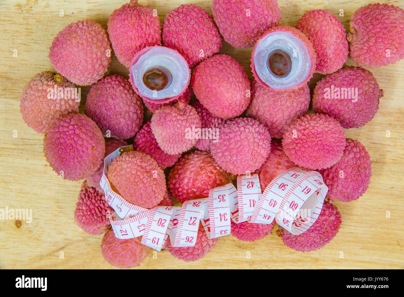 Lychee fruit, lychee or Chinese or Chinese plum. Lychees tropical Stock ...