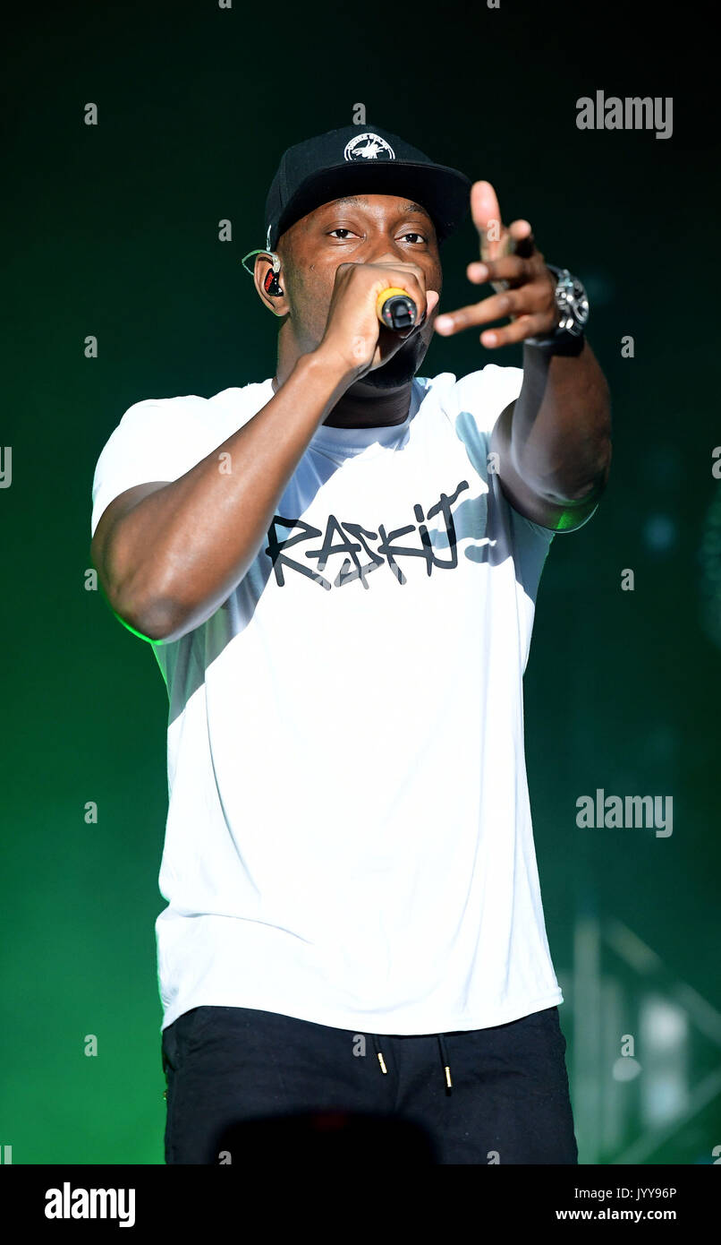 Dizzee Rascal performing at the V Festival in Hylands Park, Chelmsford ...