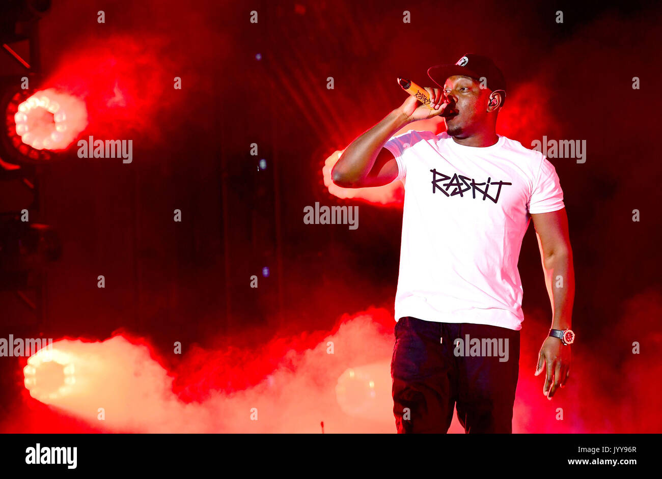 Dizzee Rascal performing at the V Festival in Hylands Park, Chelmsford ...