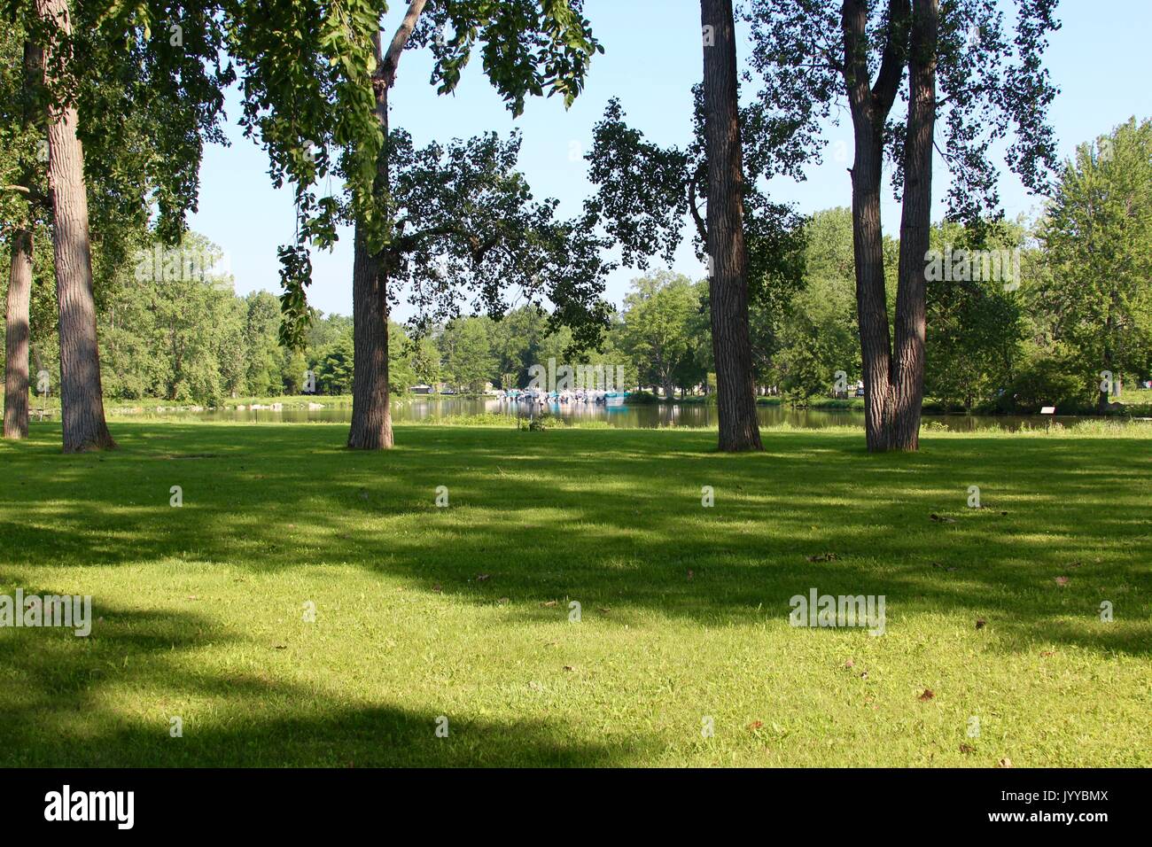 The countryside of the state of Indiana and the city park in Cincinnati ...