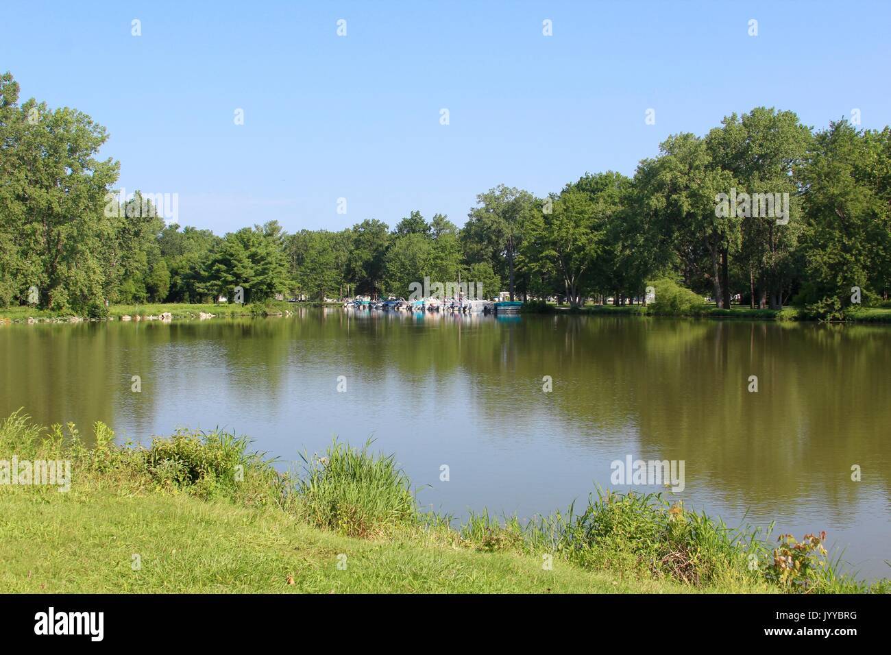 The countryside of the state of Indiana and the city park in Cincinnati ...