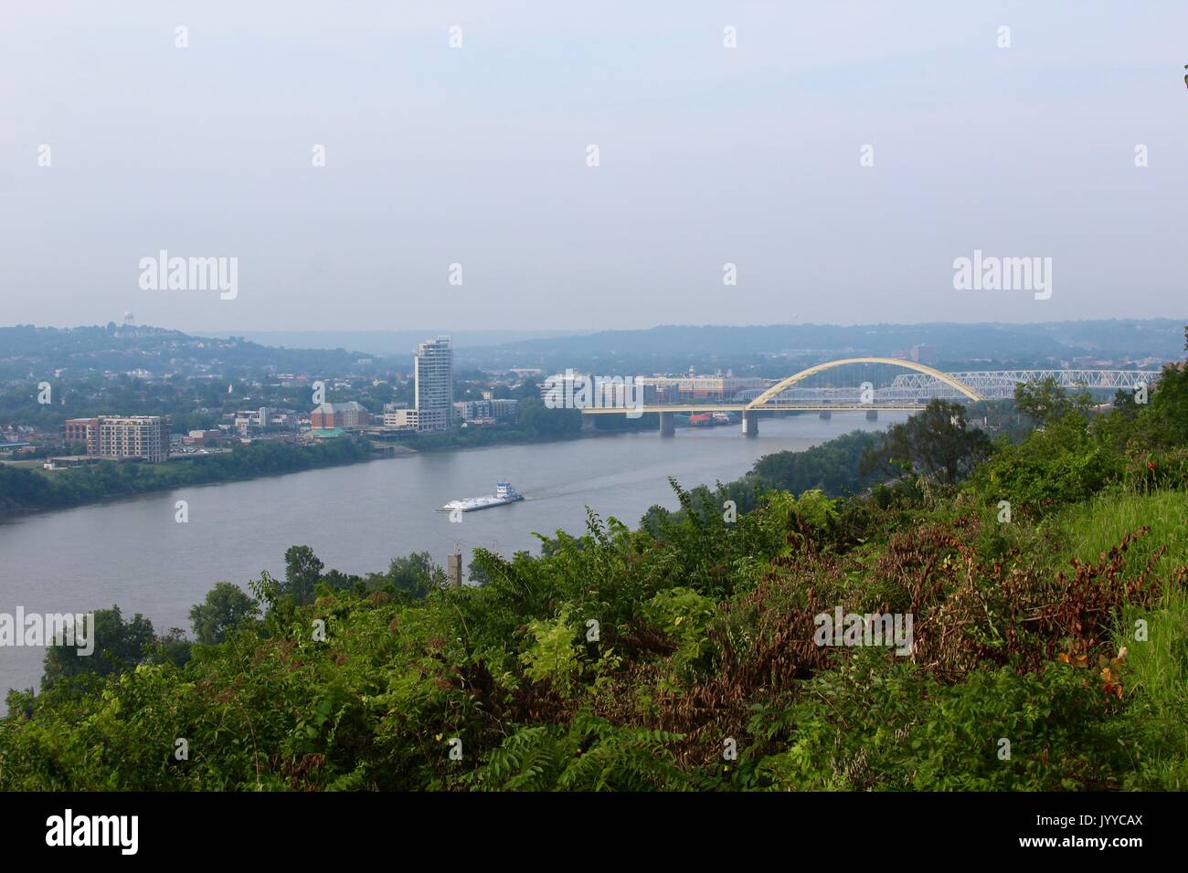 The countryside of the state of Indiana and the city park in Cincinnati ...