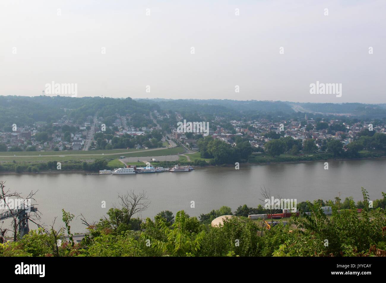 The countryside of the state of Indiana and the city park in Cincinnati ...