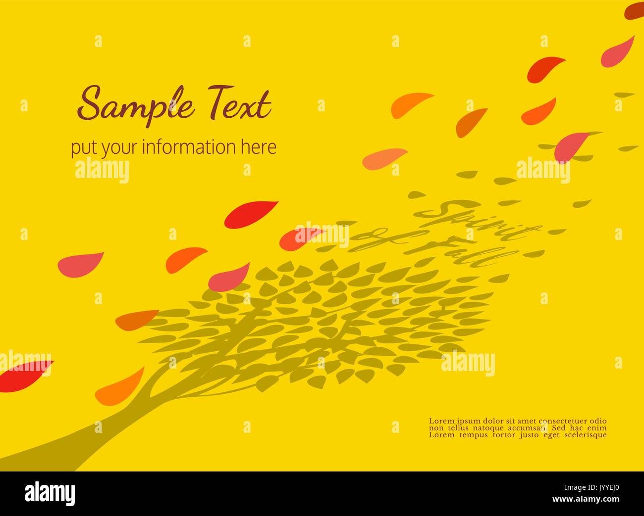 Template Design poster of tree in Autumn Stock Vector Image & Art - Alamy