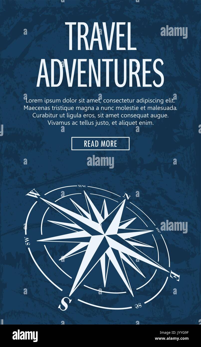 Vertical banner with compass rose Stock Vector Image & Art - Alamy